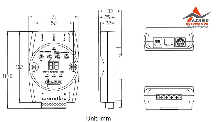 مبدل RS485/RS232 به مدباس TCP دلتا مدل IFD9506+ گارانتی